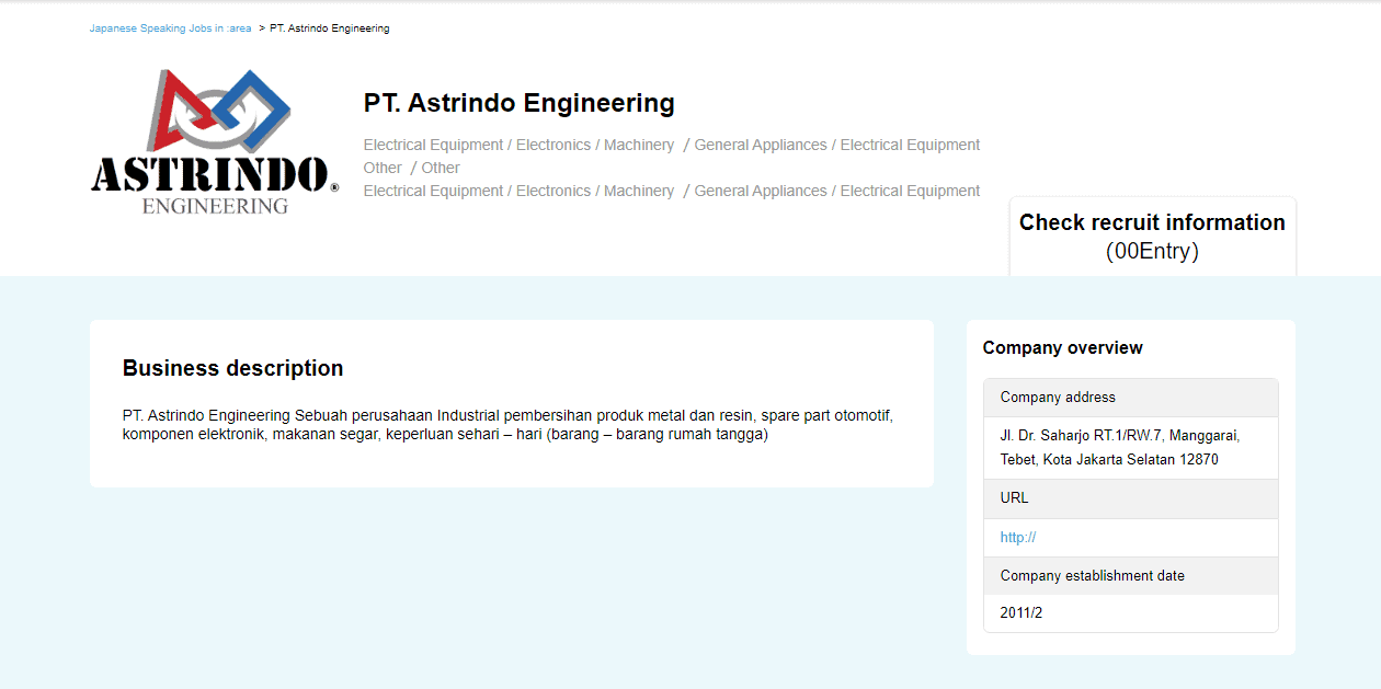 Cek PT. Astrindo Industrial Engineering Penipuan Loker atau Tidak?