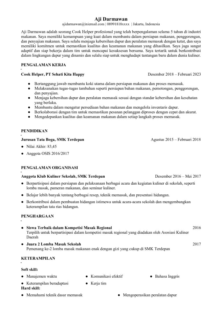 Download Template CV ATS Dengan Mudah Disini!