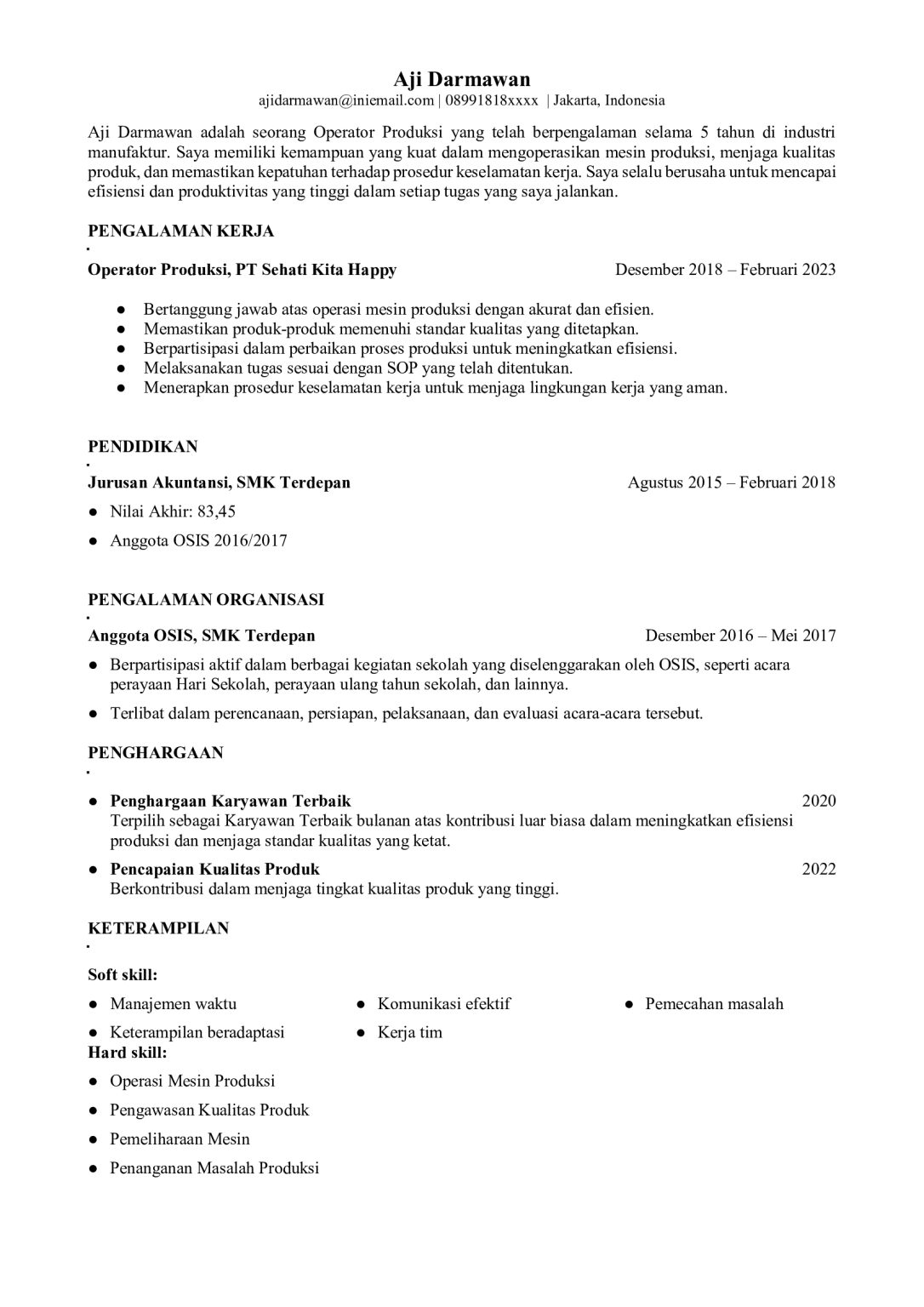 Download Template CV ATS Dengan Mudah Disini!