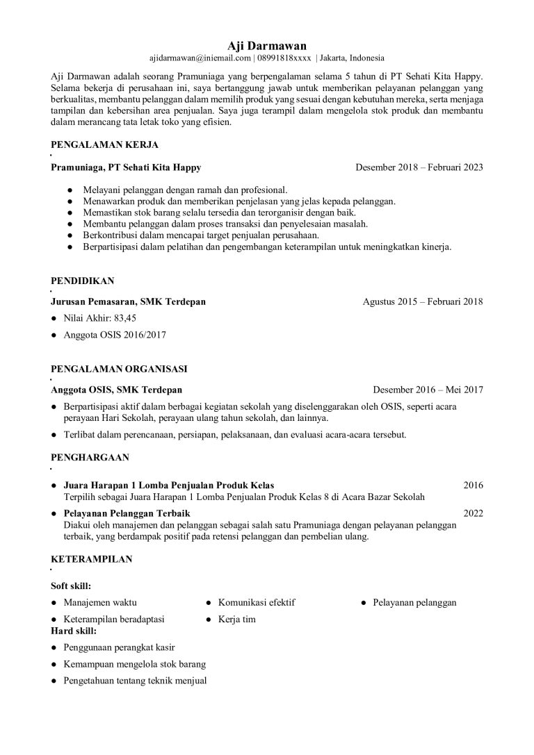 Download Template CV ATS Dengan Mudah Disini!