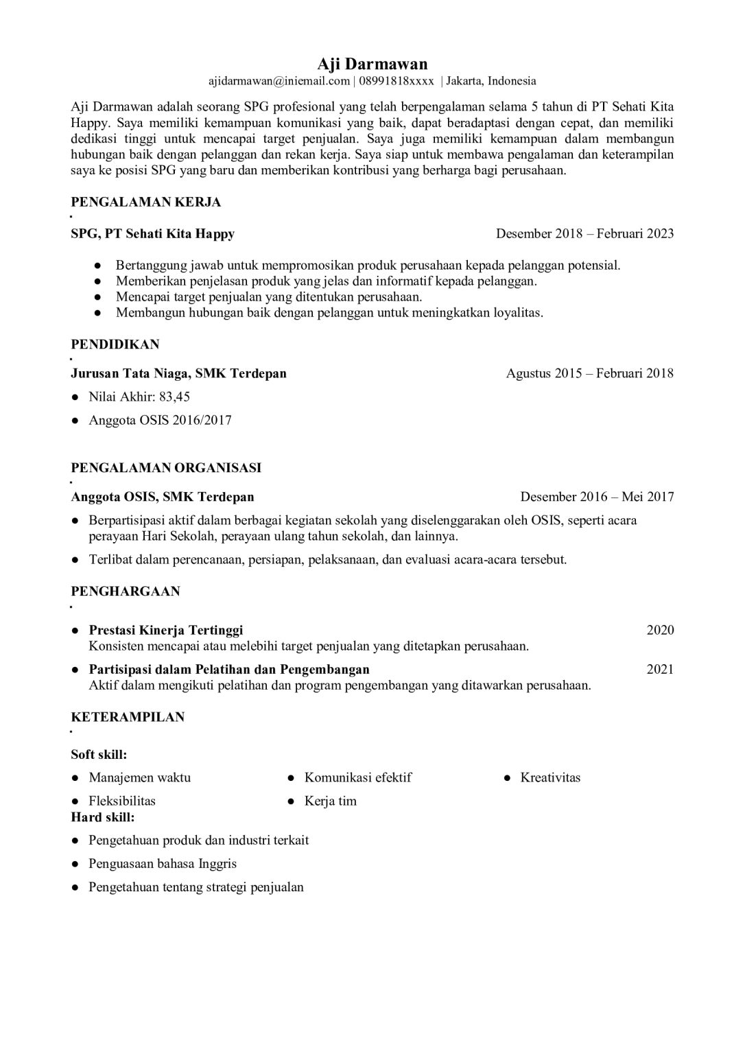 Download Template CV ATS Dengan Mudah Disini!