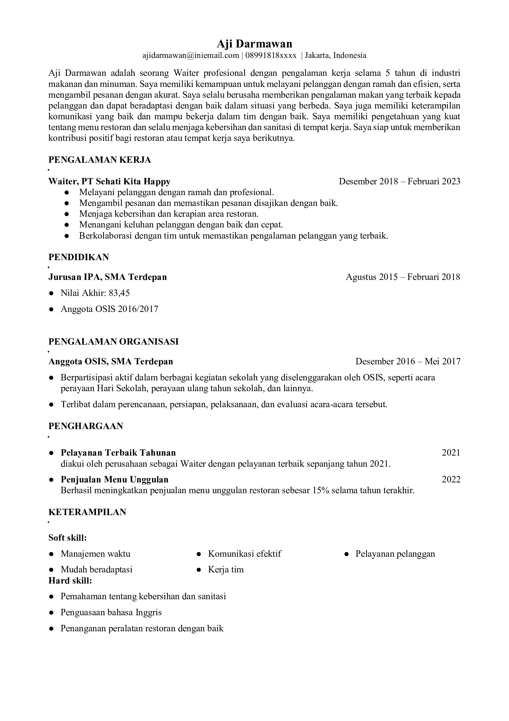 Download Template CV ATS Dengan Mudah Disini!